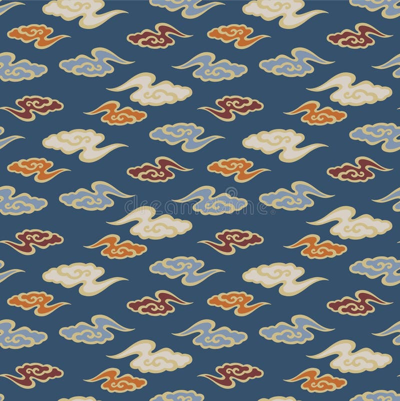 Japanese cloud vector stock illustration. Illustration of pattern ...
