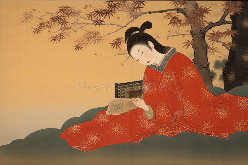 Japanese Art Female Edo Period Stock Illustration Illustration Of Isolated Drawing 301965819