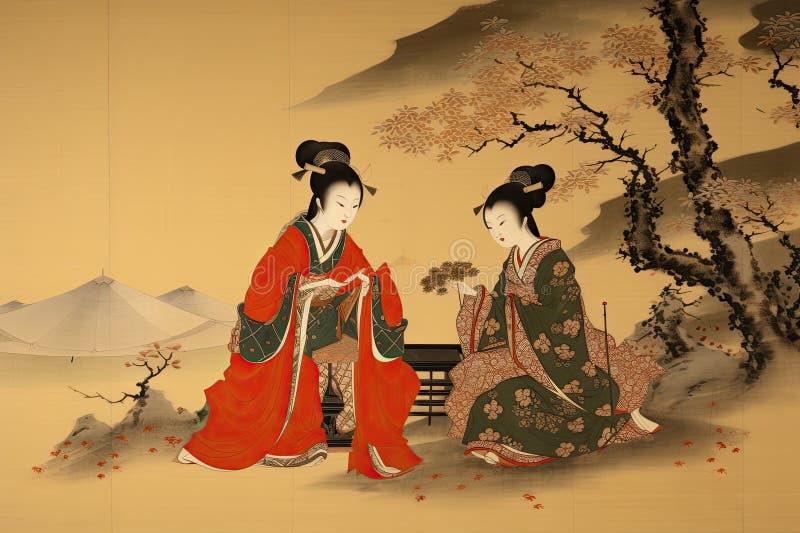 Japanese Art Female Edo Period Stock Illustration Illustration Of Girl Beautiful 301964933