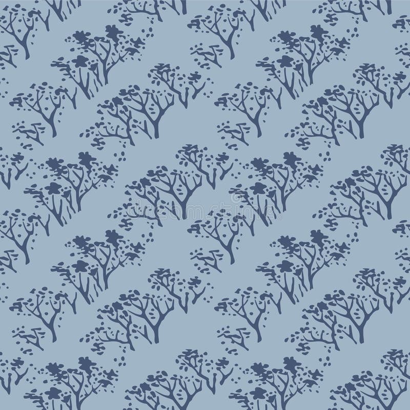 Japanese Art Tree Motif Vector Seamless Pattern Stock Vector ...