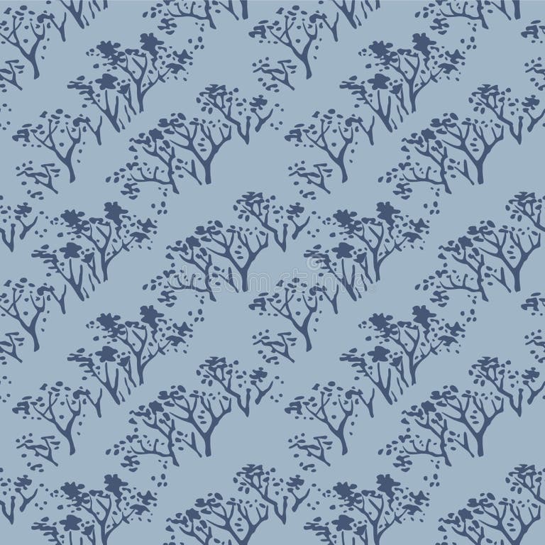 Japanese Art Tree Motif Vector Seamless Pattern Stock Vector ...