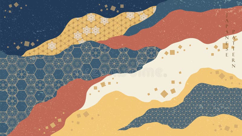 Japanese Background with Asian Vintage Pattern Vector. Abstract ...