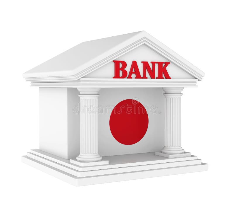 Japanese Bank Building Isolated Stock Illustration - Illustration of ...