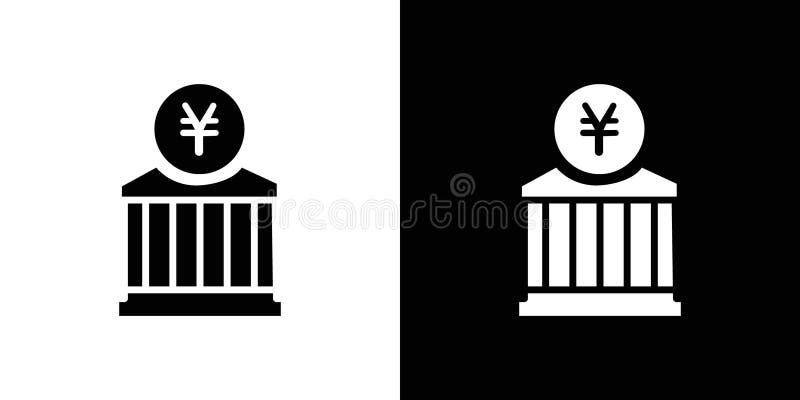 Japanese Bank Icon Logo Set Vector Stock Vector - Illustration of money ...