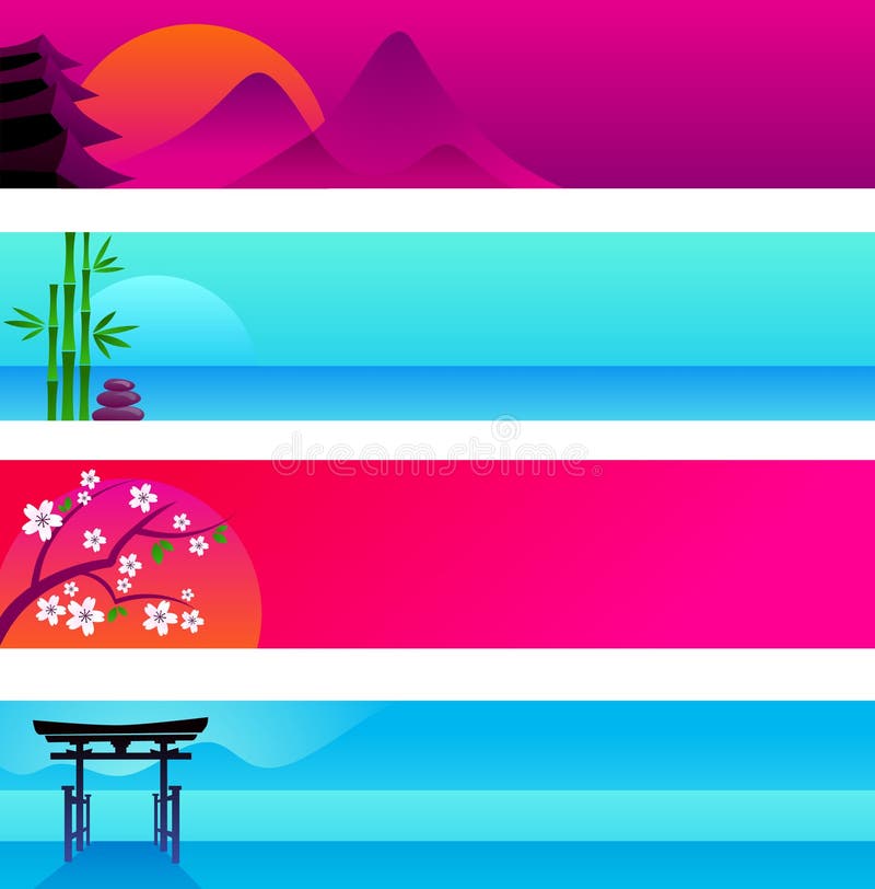 Japanese banners stock vector. Illustration of chiropractic - 10498323