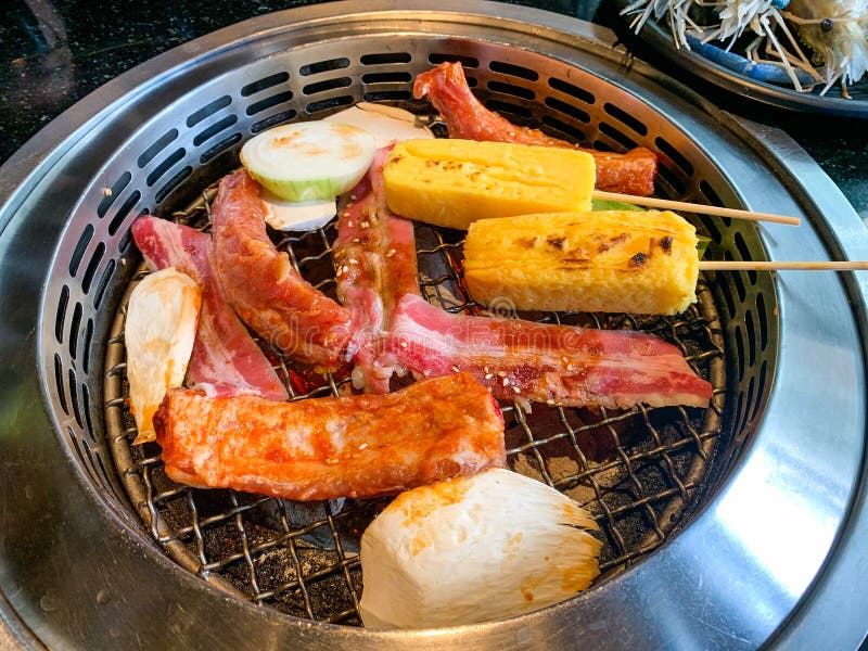 Japanese Beef Full Course Yakinuku Grill Stock Image - Image of sirloin ...