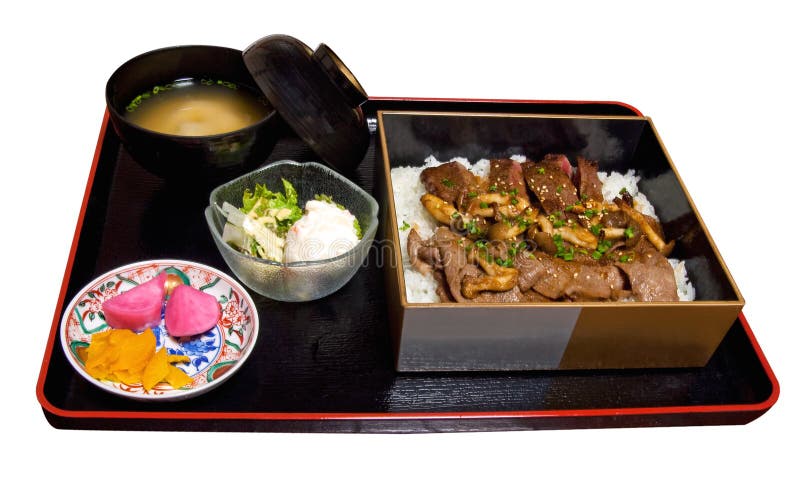 Japanese Beef Rice Set Meal Stock Image - Image of japan, lunch: 13476291