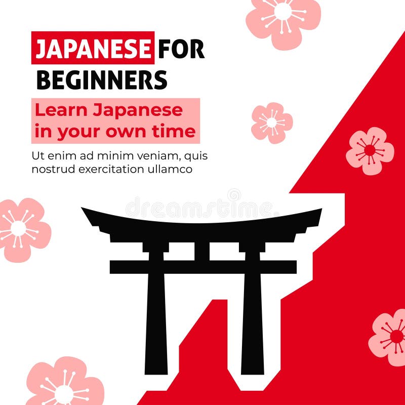 Japanese for Beginners, Learn Language Your Ownr Stock Vector ...