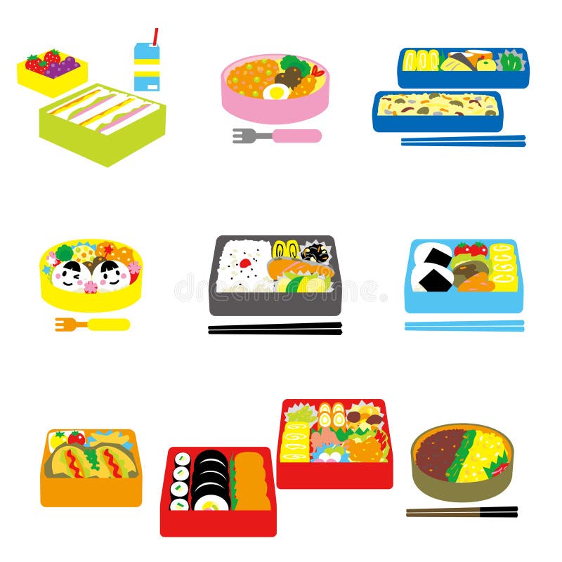 Japanese BENTO, Box Lunch, Bento Box Stock Vector - Illustration of ...