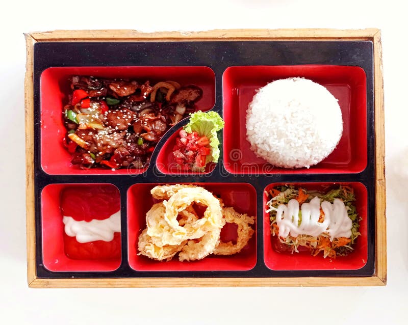 Japanese Bento Lunch, Beef Teriyaki Stock Image - Image of bento ...