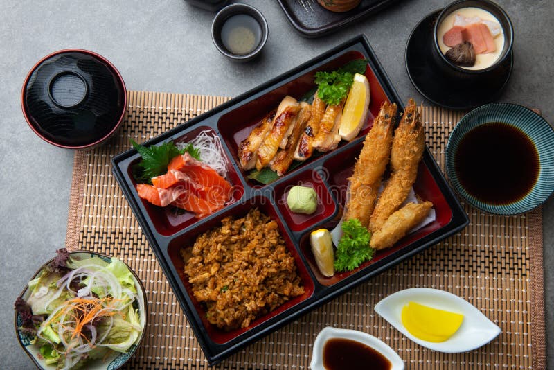 Japanese bento set stock image. Image of fresh, cuisine - 129610453