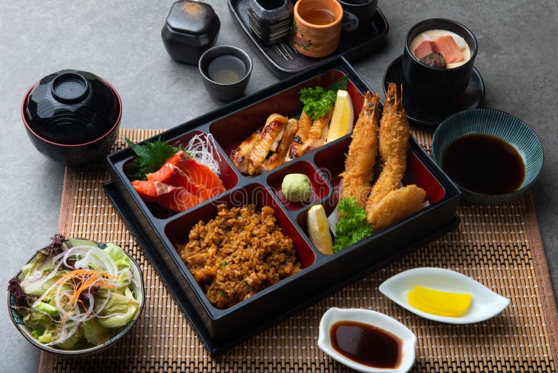 Japanese bento set stock image. Image of fresh, cuisine - 129610453