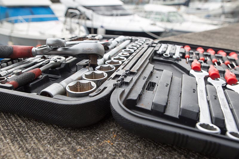 Boat Maintenance Scenery and Tools Stock Photo - Image of sailing ...