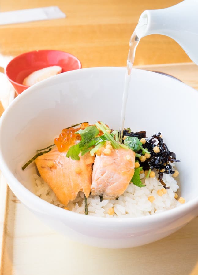 Japanese Boiled Rice, Ochazuke Stock Image - Image of fish, dessert ...