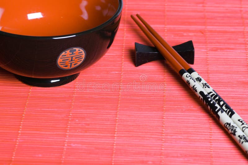 Japanese bowl and sticks. stock image. Image of tureen - 12325351