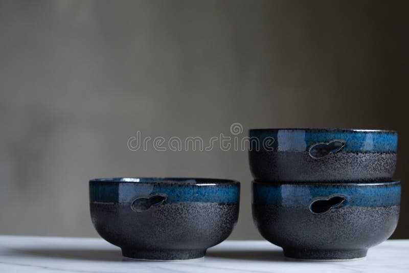 Japanese Bowls and Bowls Arranged in a Modern Style Stock Image - Image ...