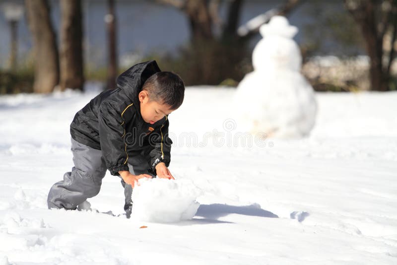 Japanese Snowman, Taken in Japan in February Stock Image - Image of ...