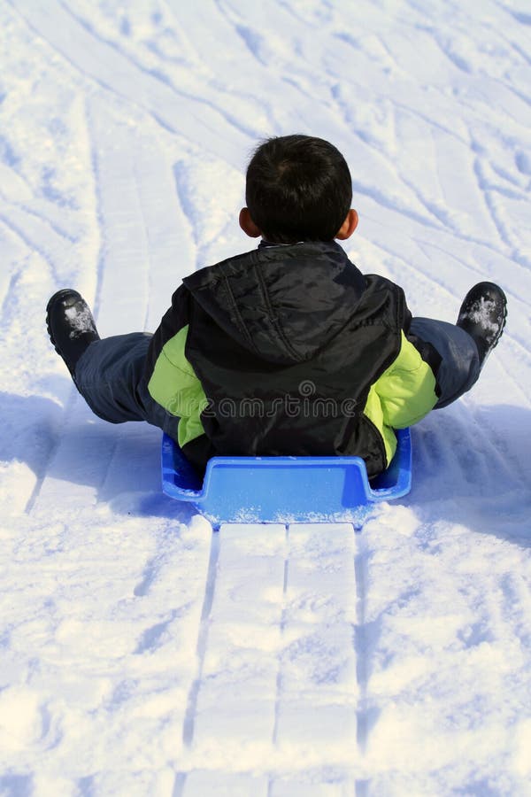Japanese boy on the sled stock image. Image of outdoor - 106949663