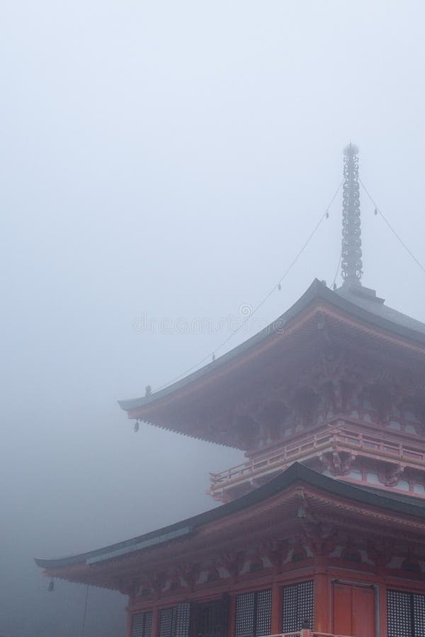 Japanese Buddhist Temple in a Fog Stock Photo - Image of mist, japanese ...
