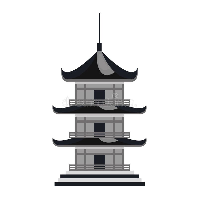 Japanese Building Culture Icon Stock Vector - Illustration of korean ...