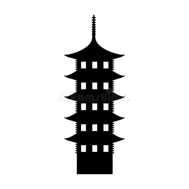 Japanese Building Isolated Icon Stock Illustration - Illustration of ...