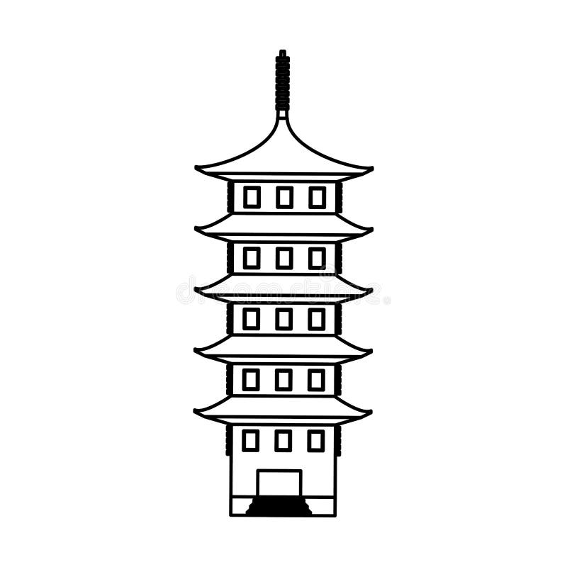 Japanese Building Traditional Icon Stock Illustration - Illustration of ...