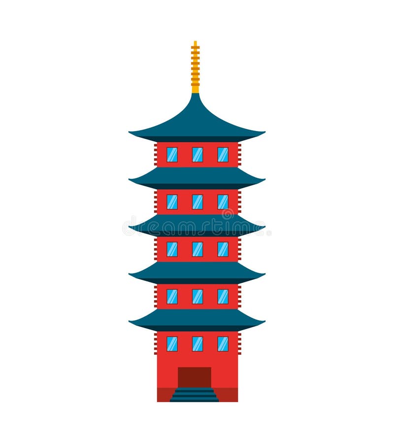 Japanese Building Isolated Icon Stock Vector - Illustration of japanese ...