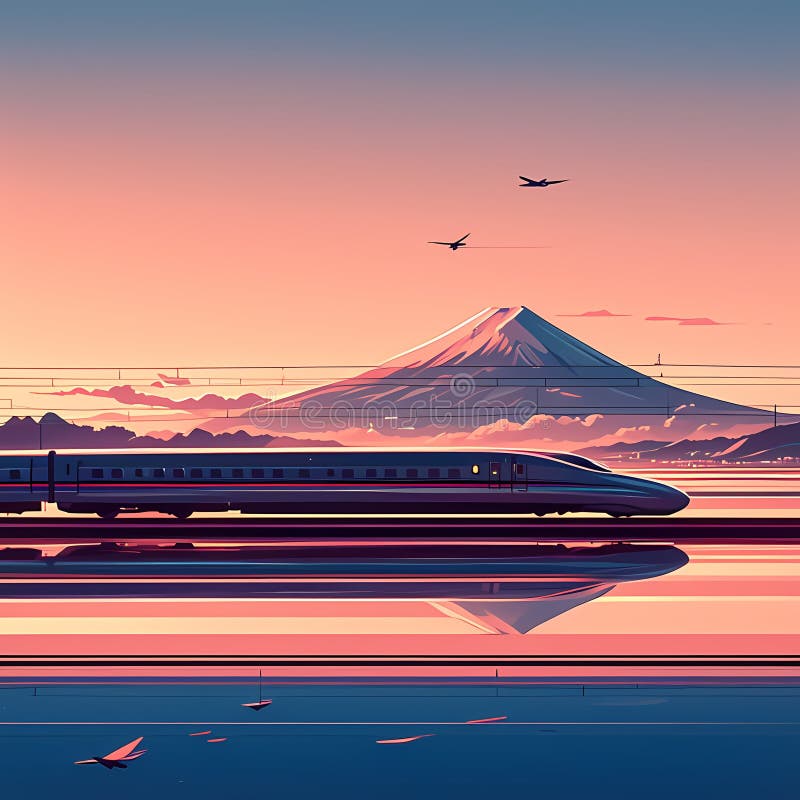 Japanese Bullet Train: Speed and Efficiency Stock Illustration ...