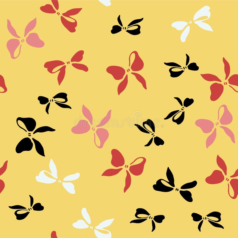 Japanese Butterfly Bow Vector Seamless Pattern Stock Vector ...