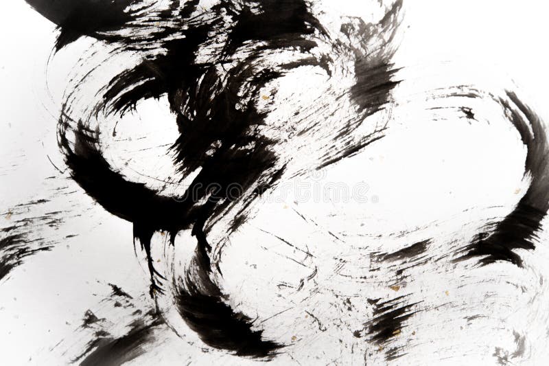 Japanese Calligraphy on Japanese Paper Stock Photo - Image of brush ...