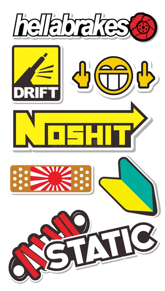 Japanese Car Decals, and Stickers in Vector Format Stock Vector ...