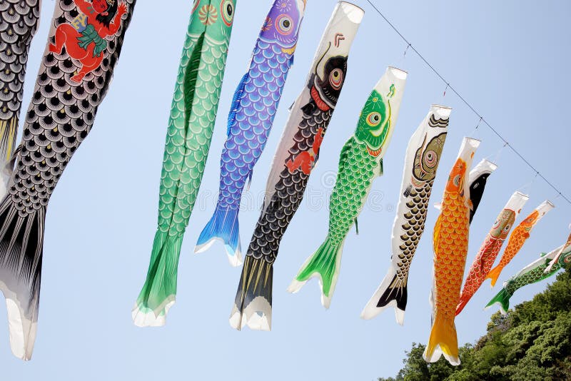 Japanese carp kites stock image. Image of celebration - 19050505