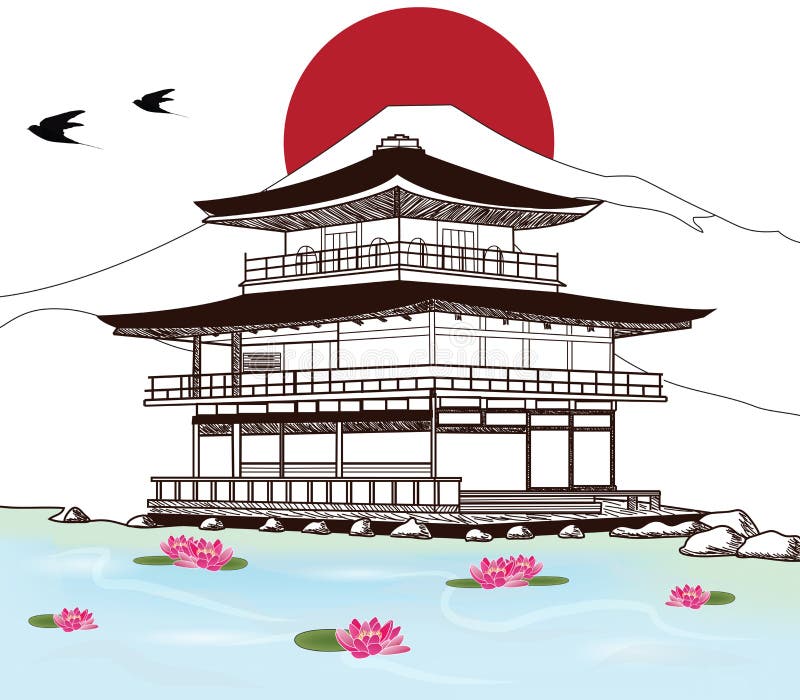 Japanese castle stock vector. Illustration of beautiful - 24136664