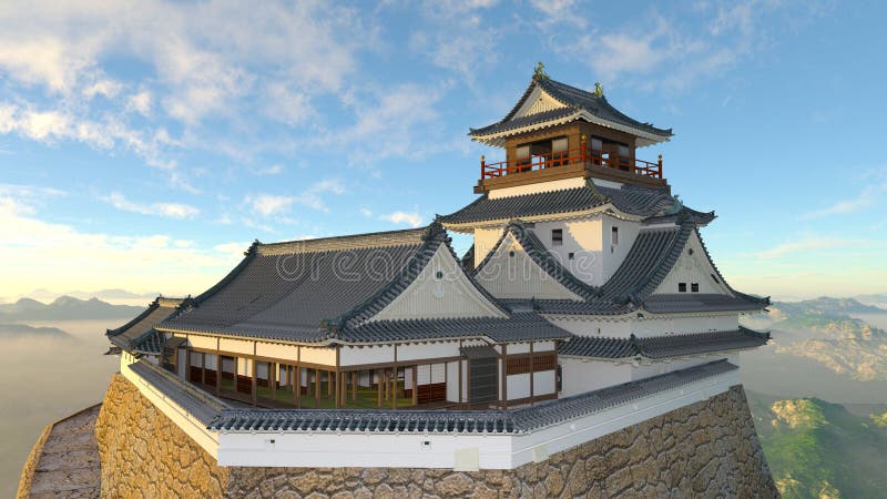 Japanese castle stock image. Image of castle, clouds - 89861311
