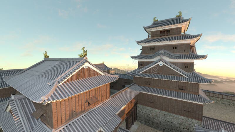 Japanese castle stock photo. Image of landscape, japanese - 90535110