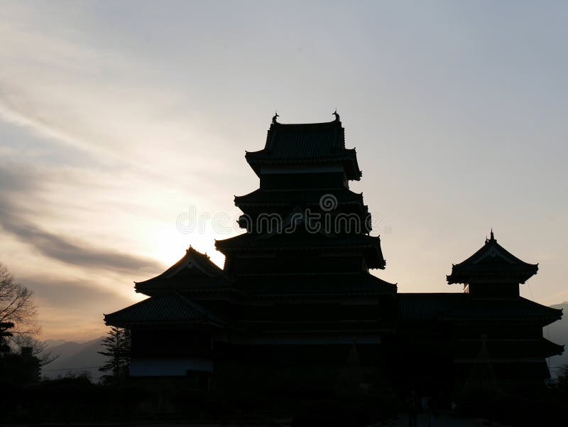 Japanese Castle during Sunset Stock Image - Image of sunset, castle ...