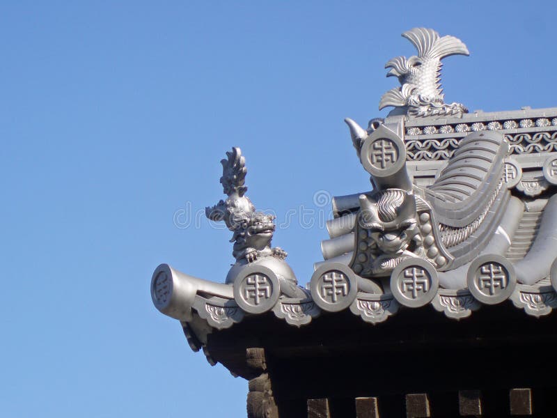 Japanese Castle Roof Detail Stock Image - Image of silver, japanese ...