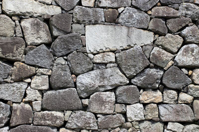 Japanese Castle Stone Rampart Pattern Stock Photo - Image of building ...