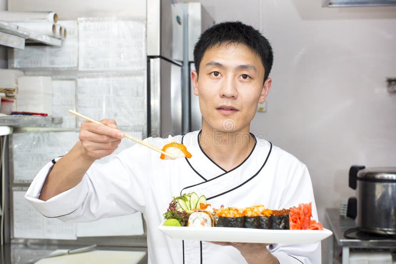 Japanese chef stock photo. Image of hotel, human, meat - 31567066