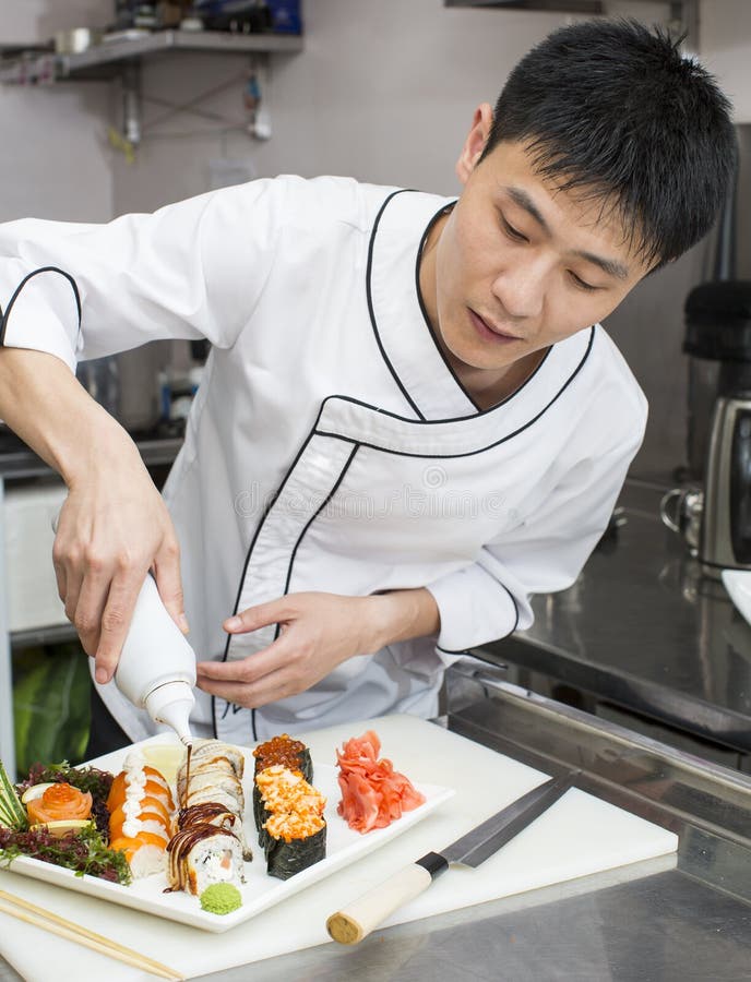 Japanese chef stock photo. Image of cooked, closeup, chef - 35124372