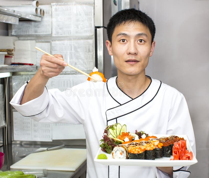 Japanese chef stock photo. Image of cooked, cafe, diet - 34226986