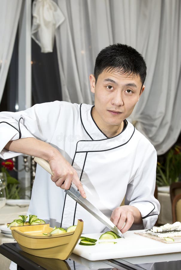 Japanese chef stock photo. Image of cook, meat, closeup - 37489750