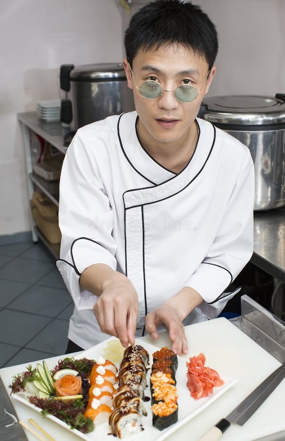 Japanese chef stock photo. Image of gourmet, making, closeup - 44702474