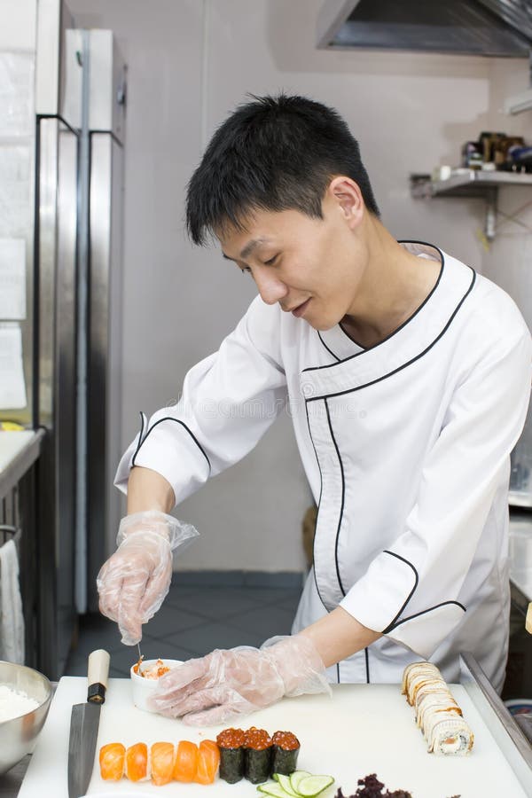 Japanese chef stock image. Image of meal, fresh, appetizer - 63163677