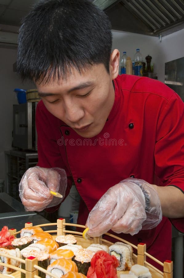 Japanese chef stock photo. Image of cooked, closeup, chef - 35124372