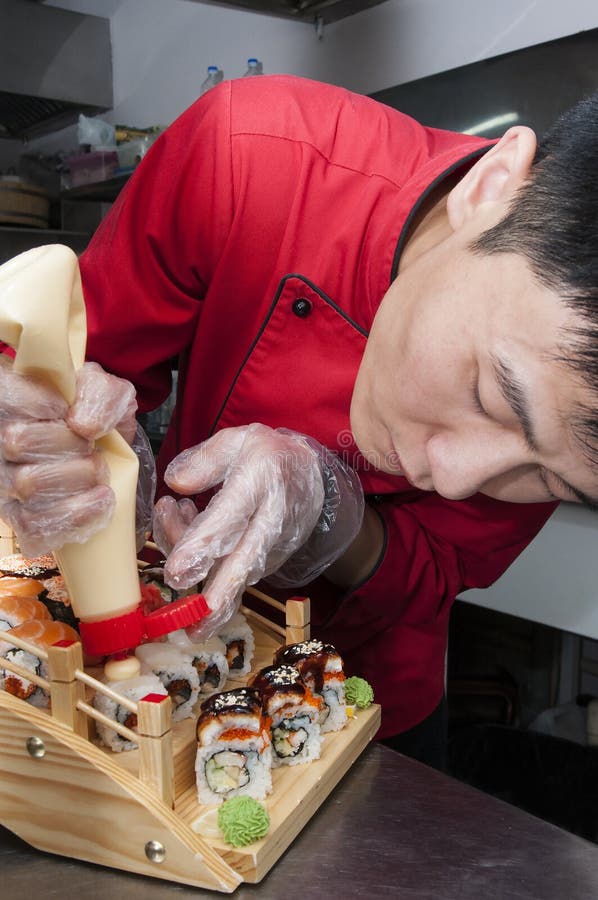 Japanese chef stock photo. Image of cooked, closeup, chef - 35124372