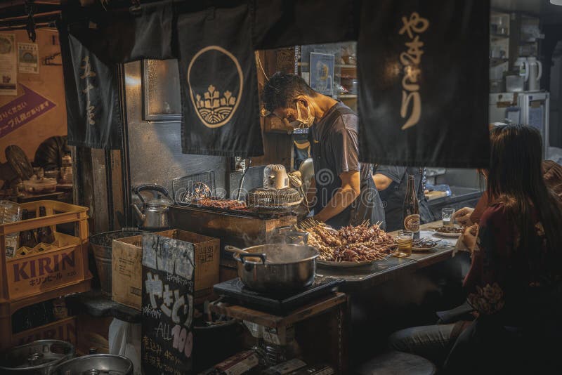 Japanese Chef Preparing Yakitori Editorial Photo - Image of travel ...