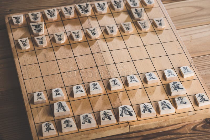 Japanese Chess Board and Pieces Stock Photo - Image of kanji, simple ...
