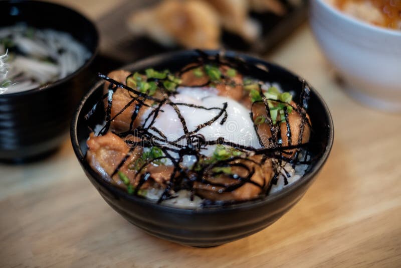 Japanese Chicken Rice Bowl stock image. Image of traditional - 91599461