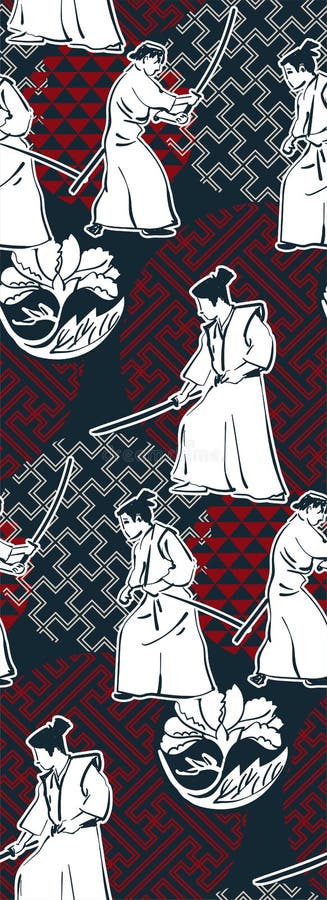 Seamless Samurai Armor Pattern. Stock Vector - Illustration of buckle ...